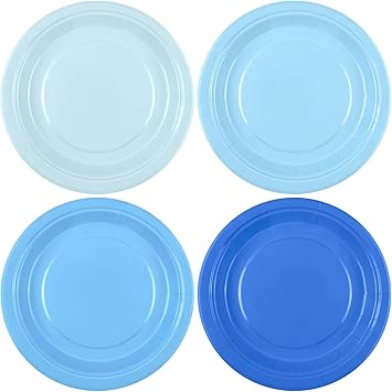 Amazon.com: Breroa 72 Pieces Gradient Blue Paper Plates 7 Inch Bulk ...