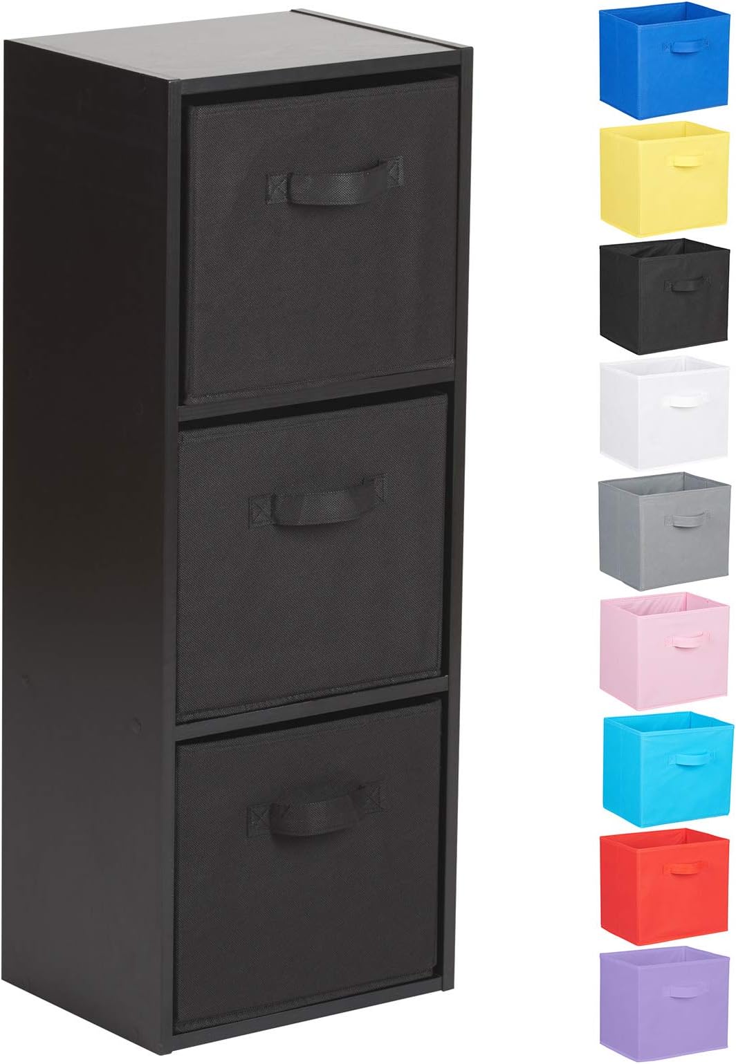 Hartleys 3 Tier Black Cube Unit - Black : Amazon.co.uk: Home & Kitchen
