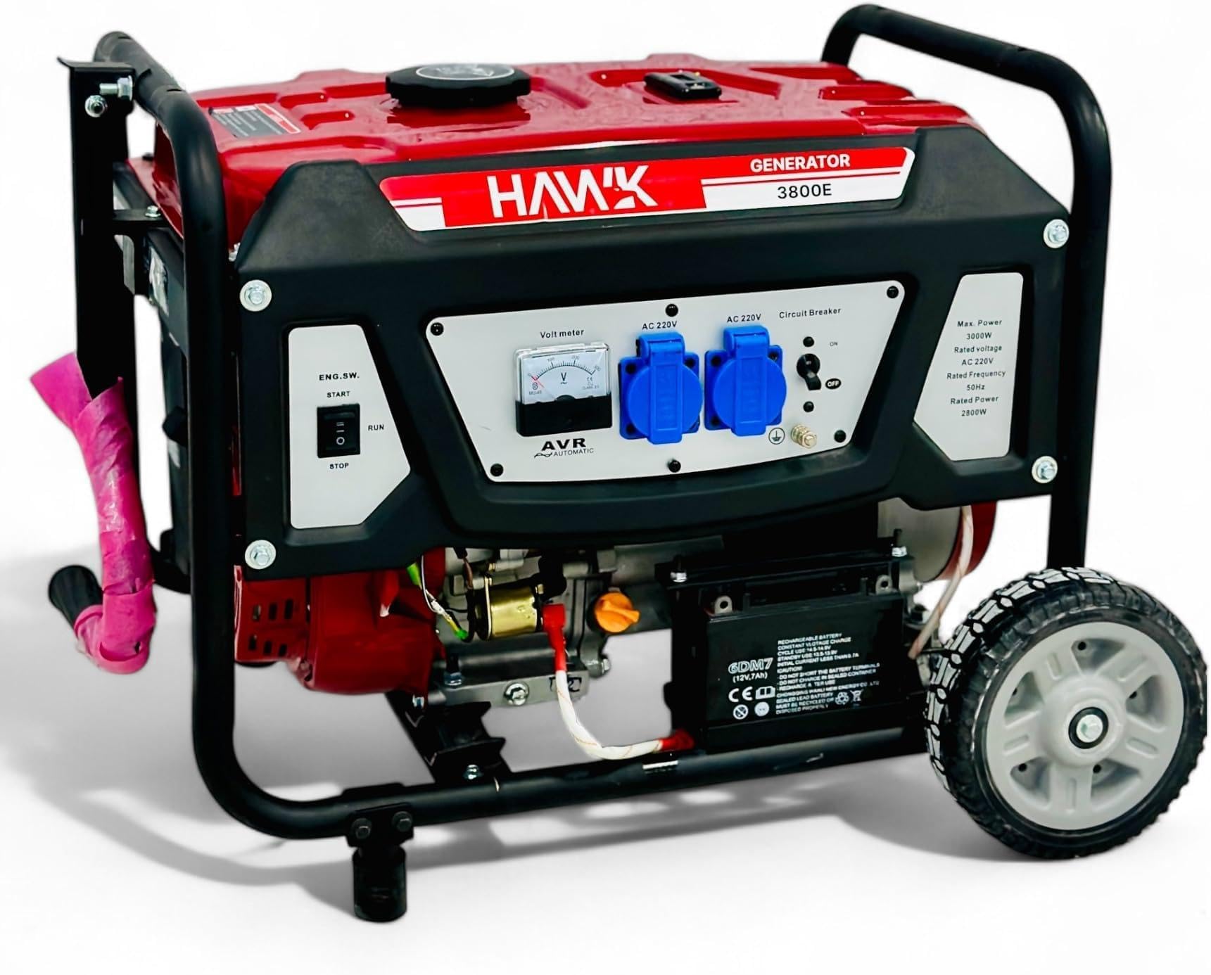HAWK 3800E Portable Petrol Generator - 3000W Heavy-Duty Industrial ...