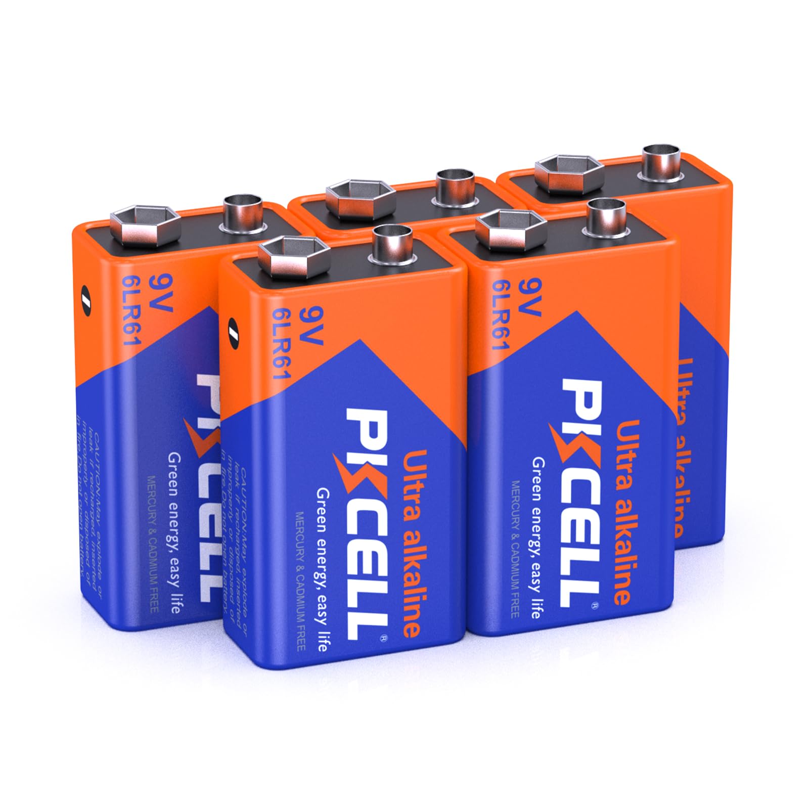 Amazon.com: PKCELL 9v Maximum Power Dry Battery (5 Count)– Ultra Long ...