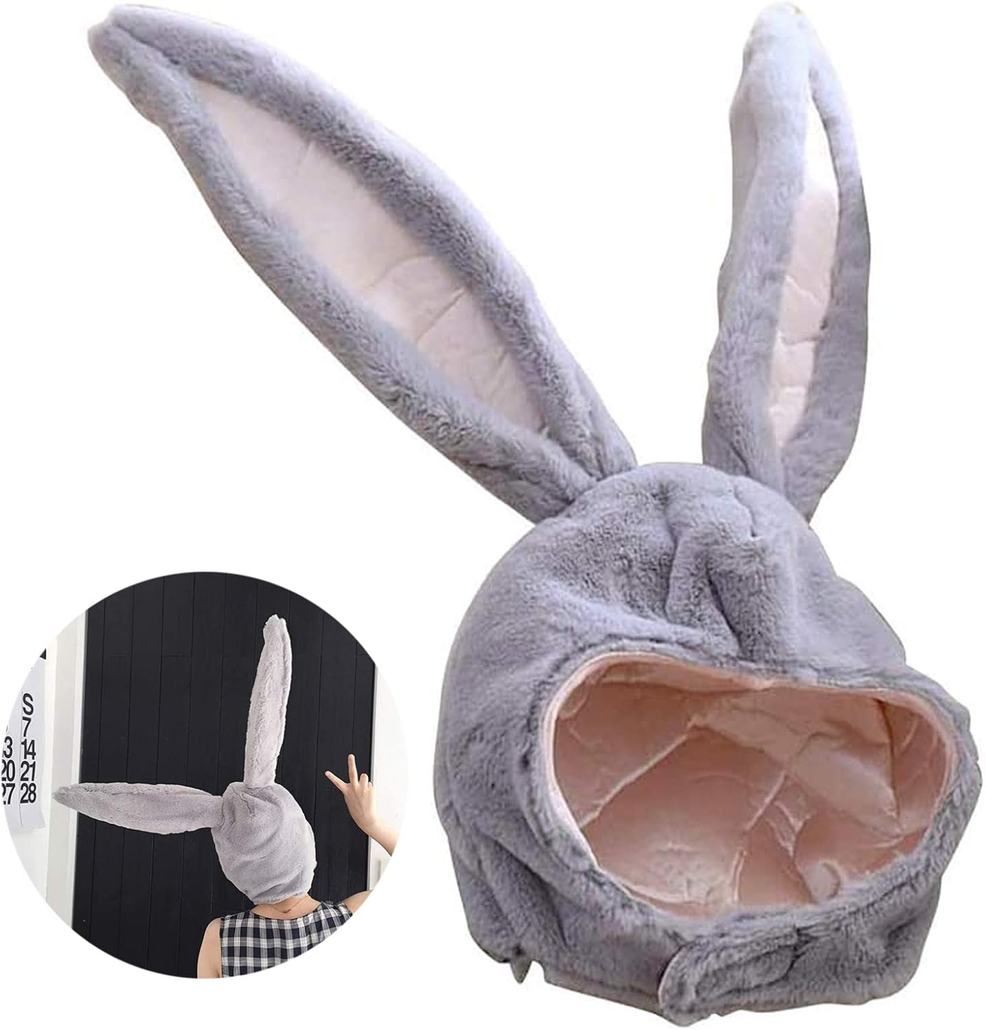 Soft Plush Rabbit Ears Hat Caps Rabbit Bunny Ears Headwear Rabbit Ears ...