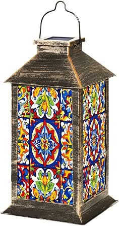 Amazon.com: Solar Lantern Mexican Talavera Ceramic Tile Seamless ...