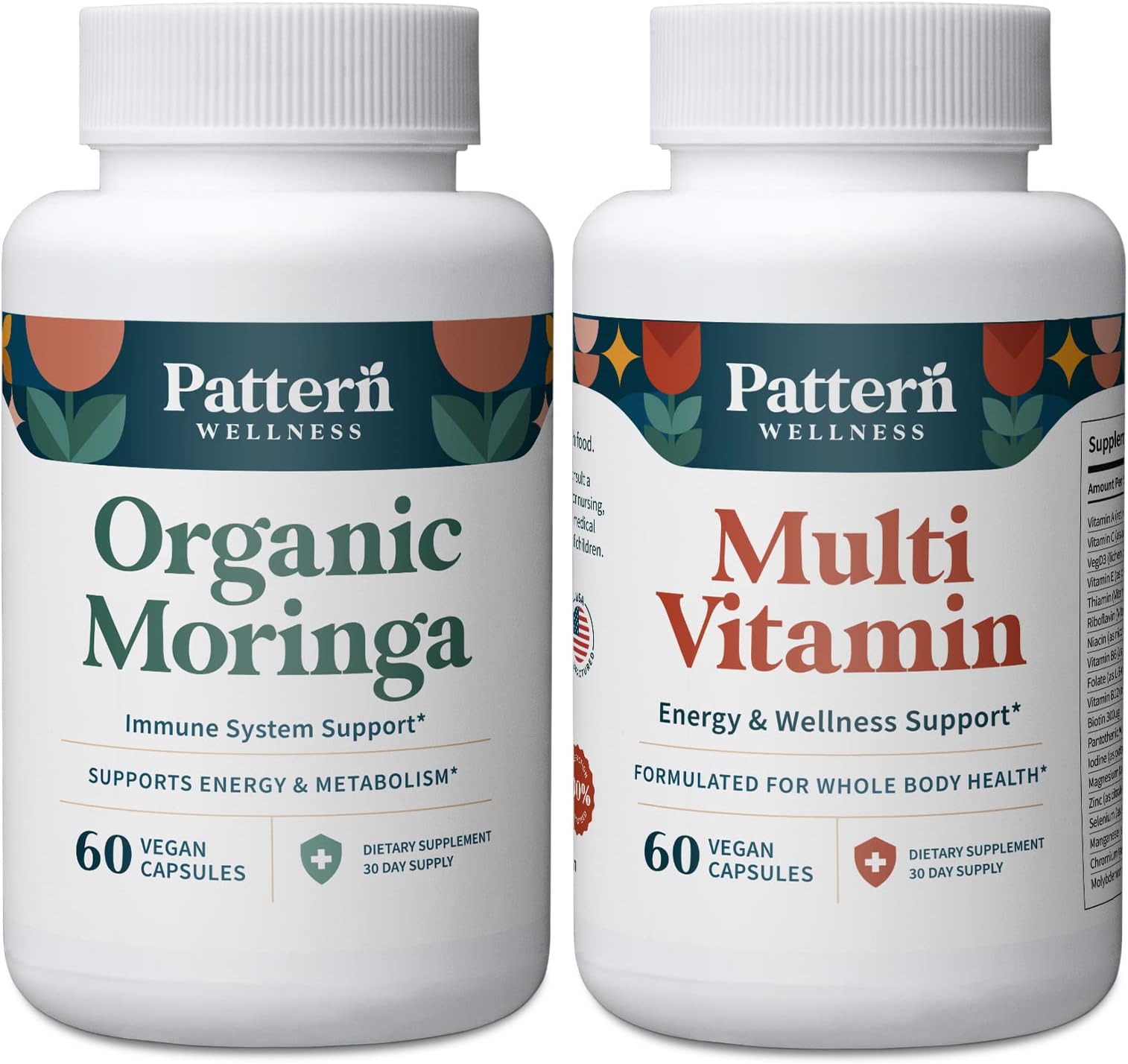 Amazon.com: Pattern Wellness 2-Pack Multivitamin & Organic Moringa ...