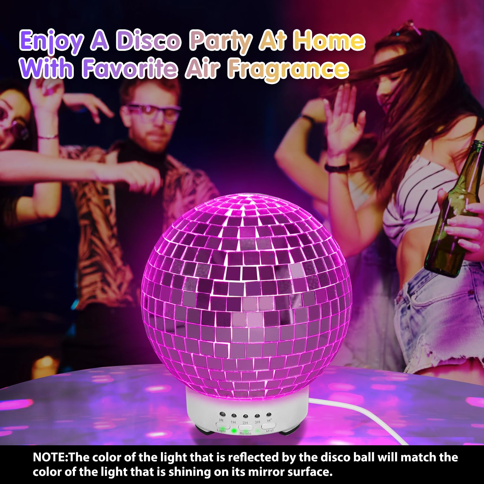 Disco Ball Diffuser - Essential Oil Diffuser,360°Rotating Mirror Disco ...