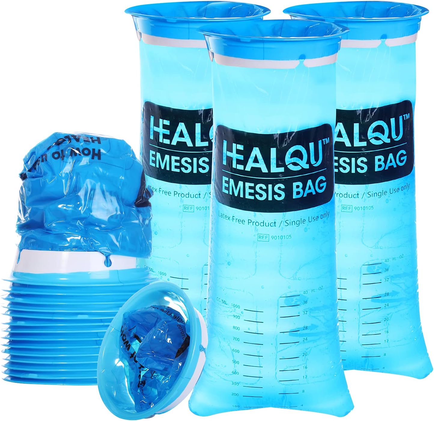 Amazon.com: Healqu Hospital Vomit Bags - 48 Pack Medical Grade 1000ml ...