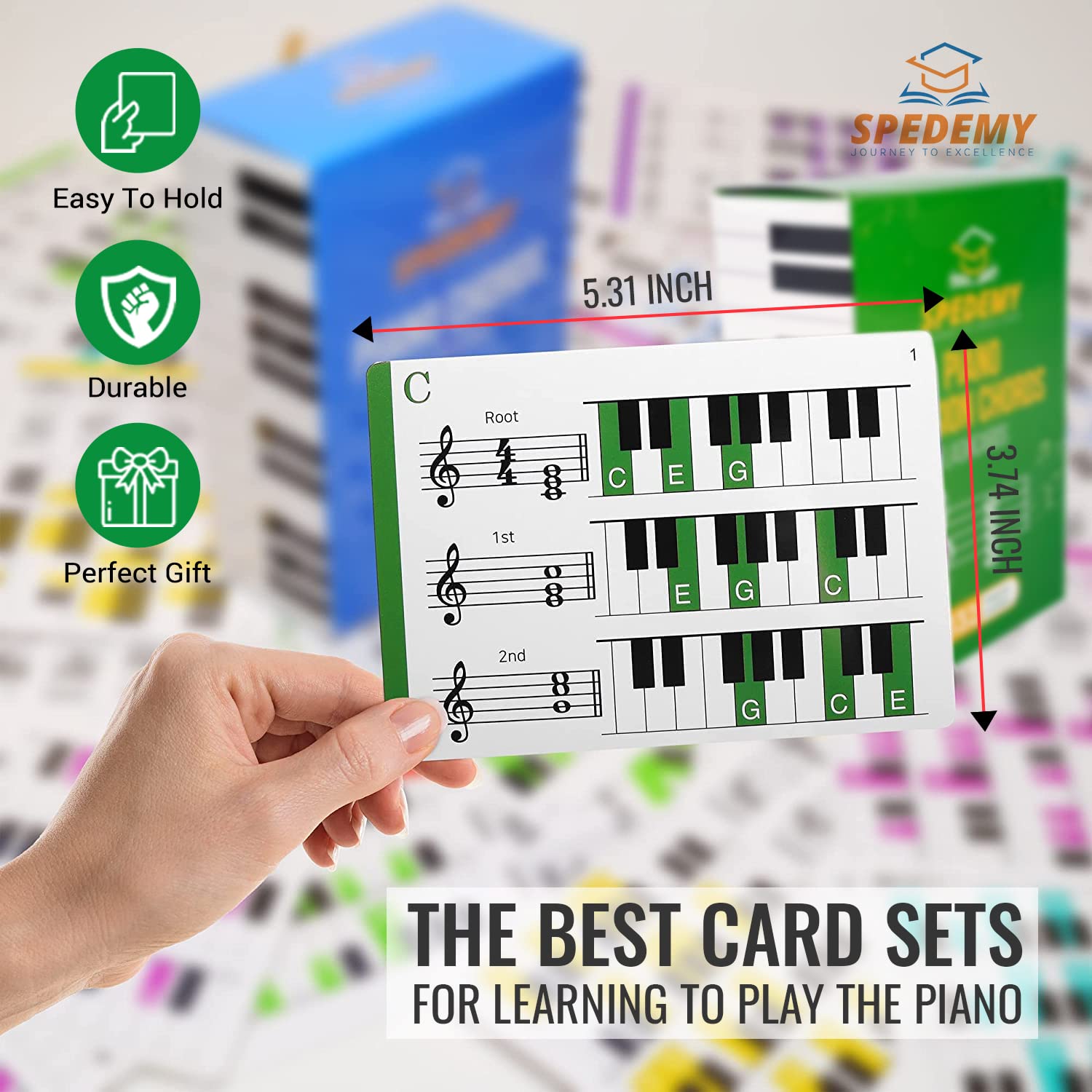 Snapklik.com : Spedemy Piano Tension Chord Flashcards Set In Gift Box ...
