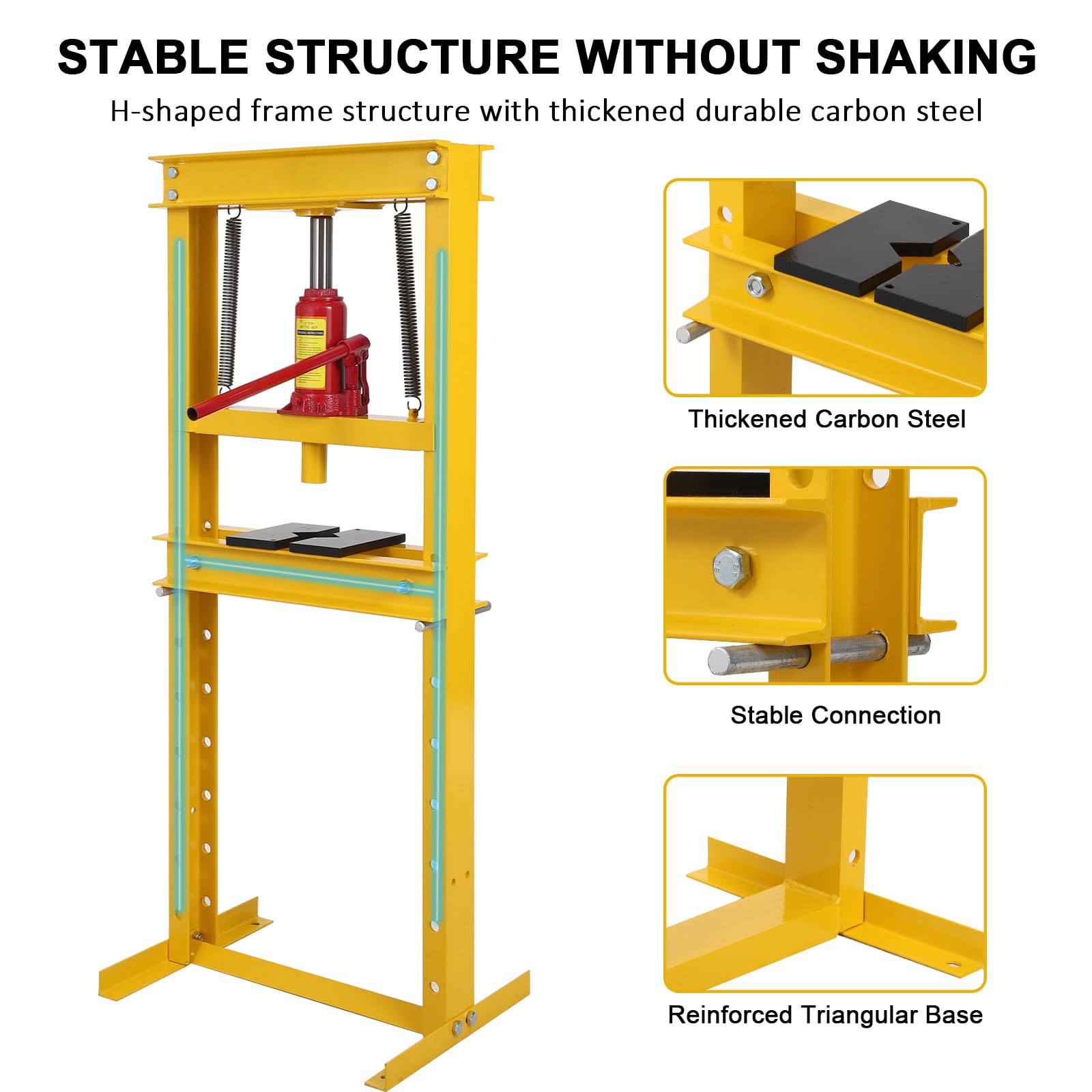 Snapklik.com : Hydraulic Press 12 Ton Hydraulic Shop Press, H-Frame ...