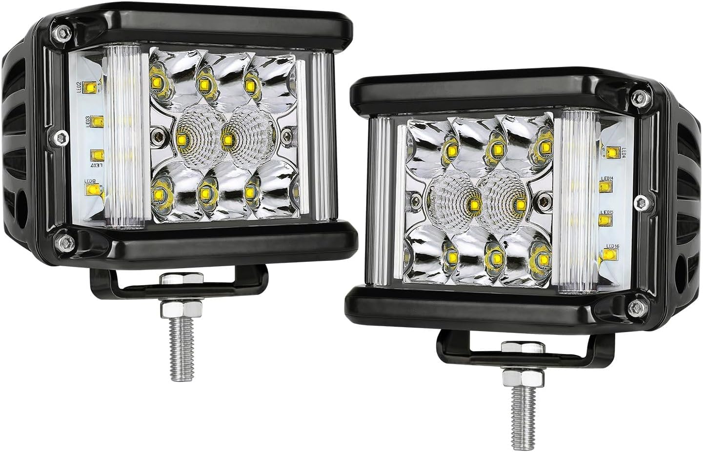 Amazon.com: Side Shooter LED Pods, AKD Part 4 Inch 160W Spot Flood ...