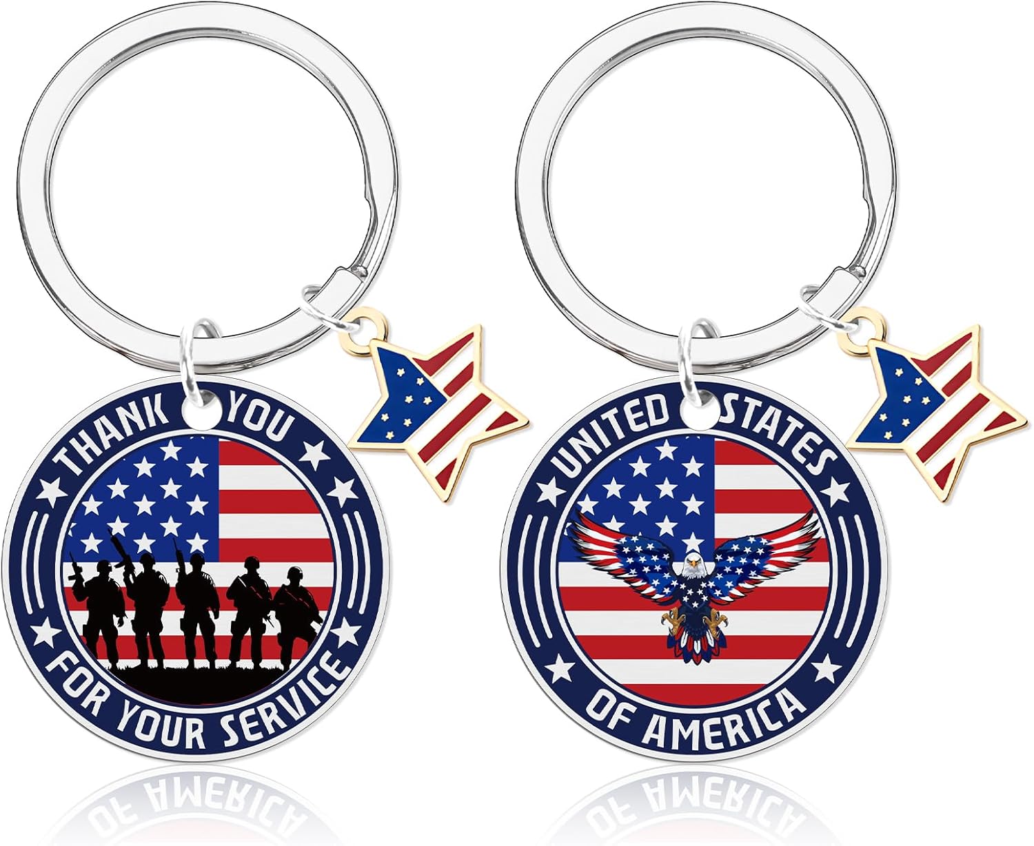Luvsweets Patriotic Veterans Keychain Gifts - America Flag Thank you ...