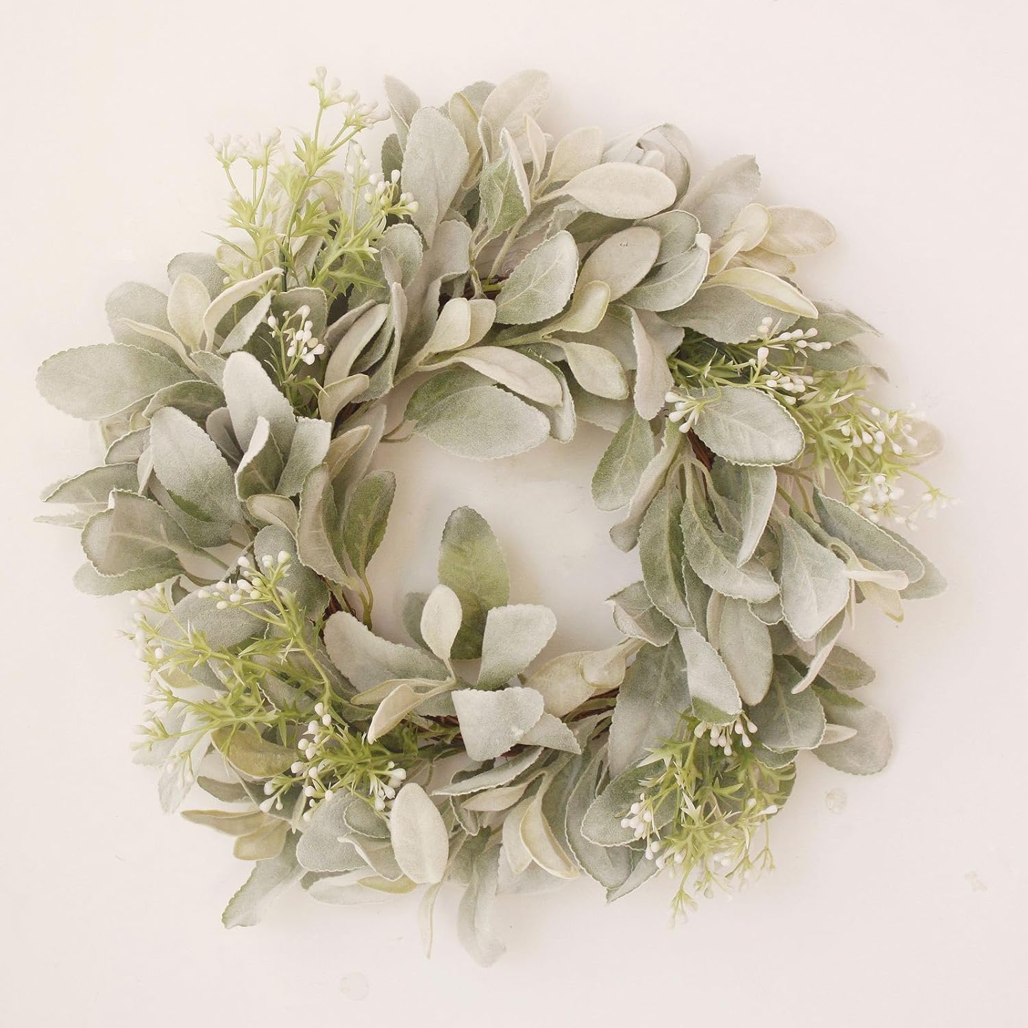 Amazon.com: Feidet 16 Inches Artificial Lambs Ear Wreath, Spring Summer ...