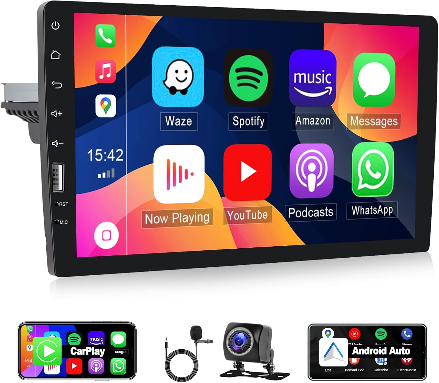 2GB+32GB Single Din Android Car Stereo with Wireless Apple Carplay ...