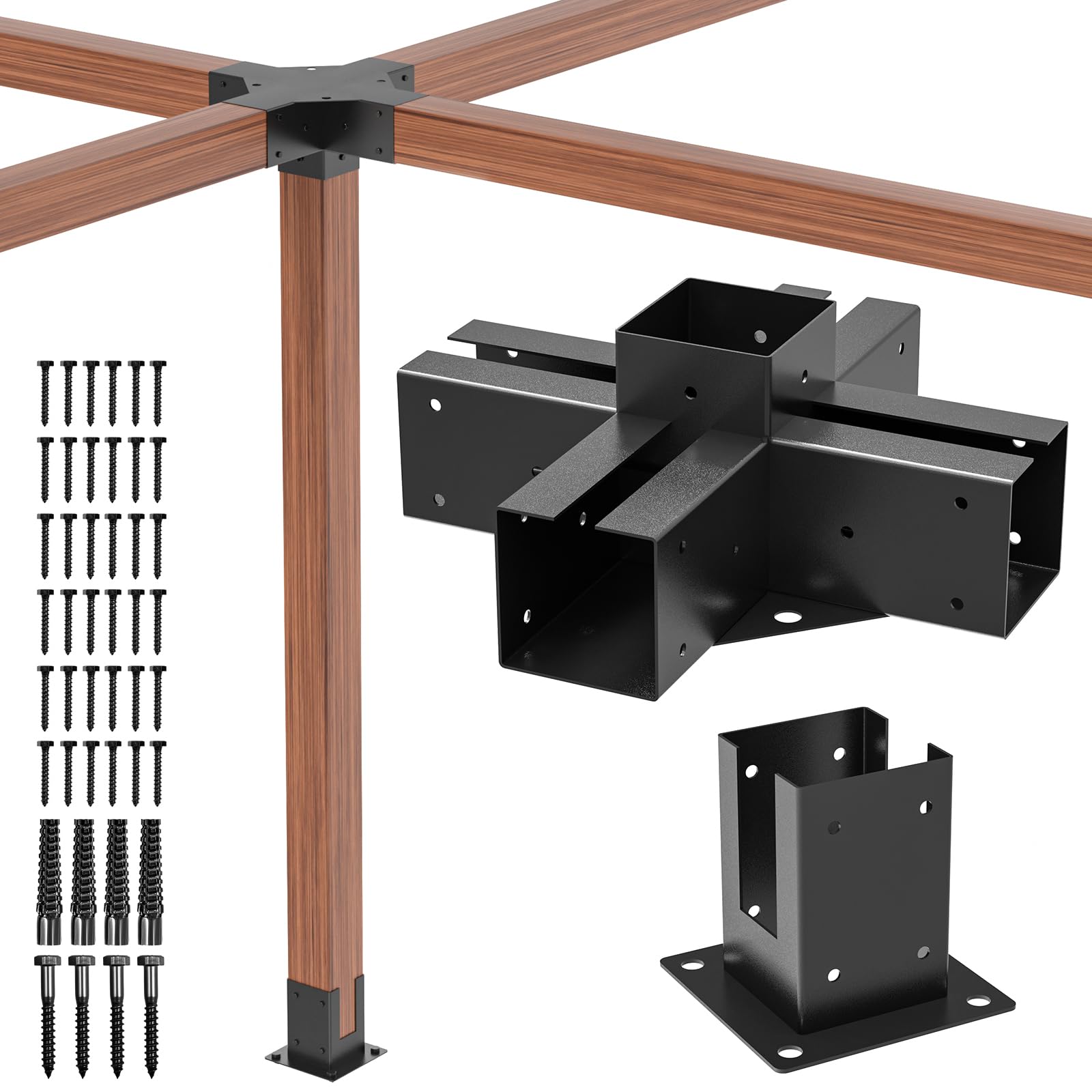 Snapklik.com : Wilkblck Pergola Brackets Kit 4x 4, Gazebo Brackets ...