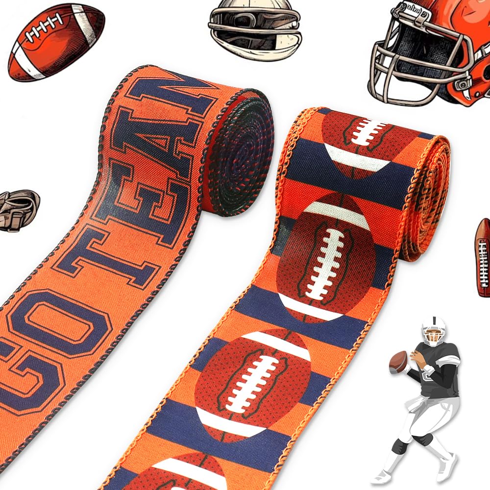 Amazon.com: ABTOLS 2 Roll 10 Yards Football Ribbons 2.5", Super ...