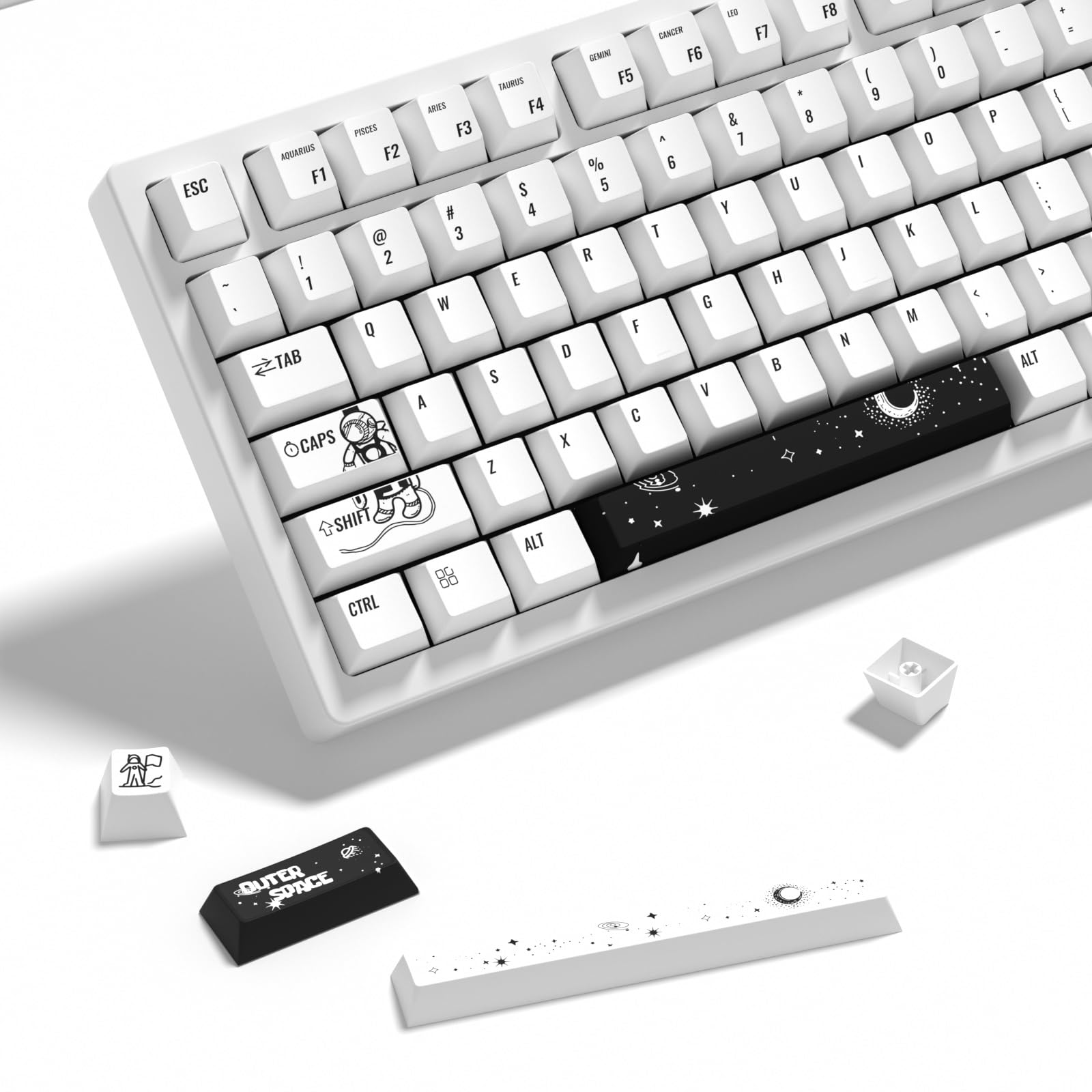 Amazon.com: YMKPVR KBDiy Outer Space DYE-SUB Keycap 60 Percent, Cherry ...