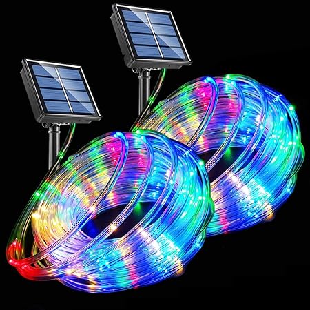 Amazon.com: Solar Powered Strip Lights Outdoor Waterproof, 16.4Ft 150 ...