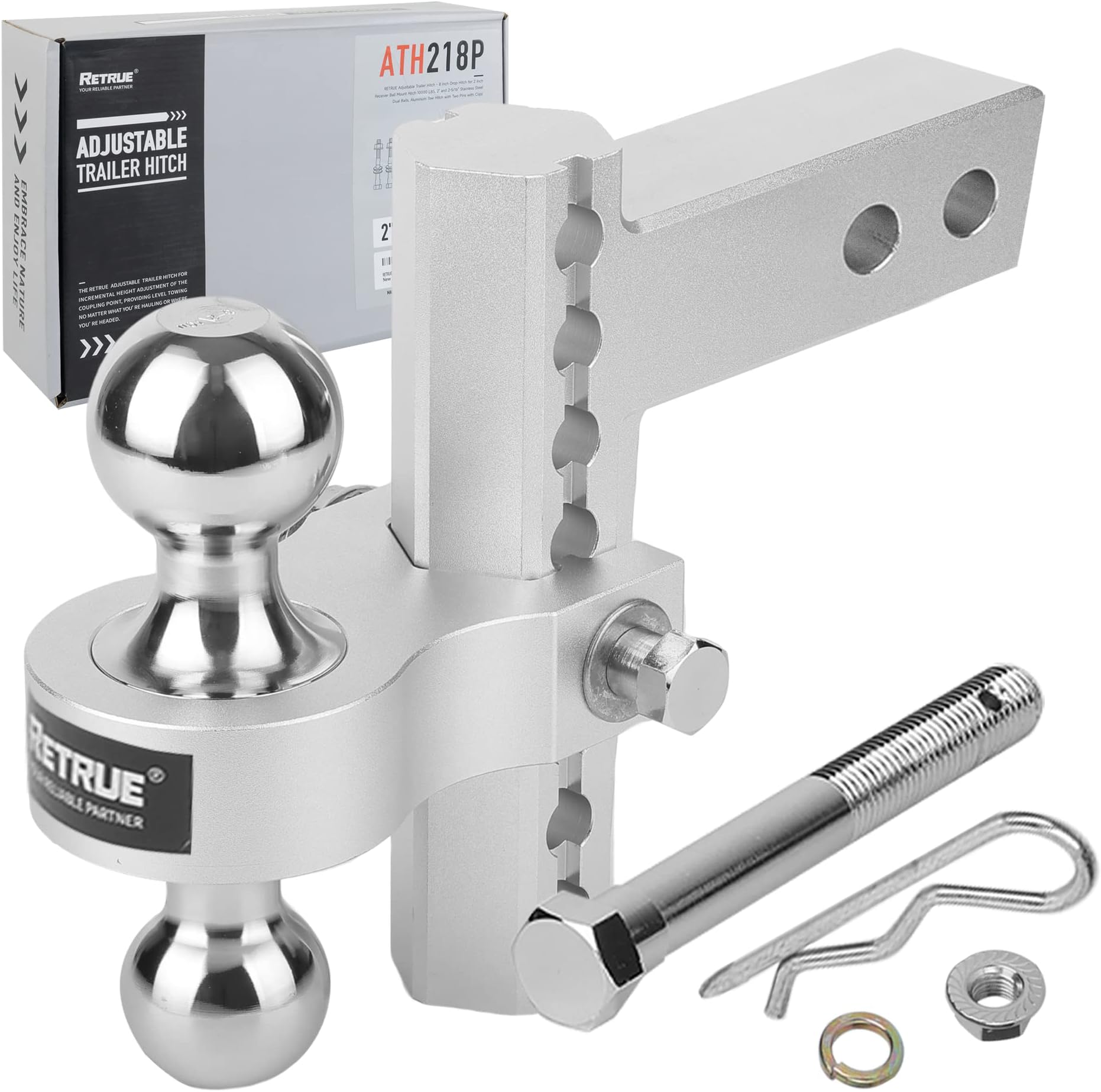 Amazon.com: Adjustable Trailer Hitch (Fits 2 & 2.5 Inch Receiver ...