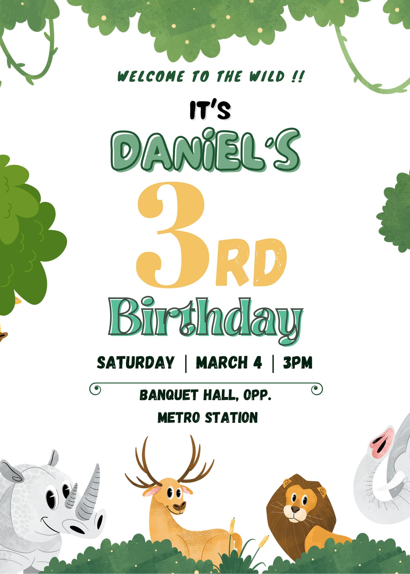 Nature Theme Birthday Party Invitation Nature Birthday Party ...