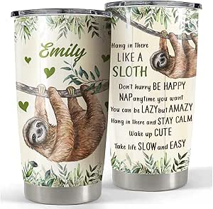 Amazon.com | Personalized Sloth Tumbler For Sloth Lover,I Just Freaking ...
