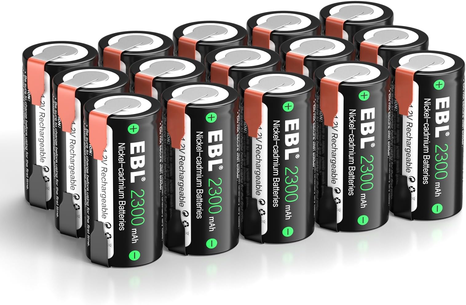 Amazon.com: EBL 2300mAh Sub C NiCd Rechargeable Batteries for Power ...