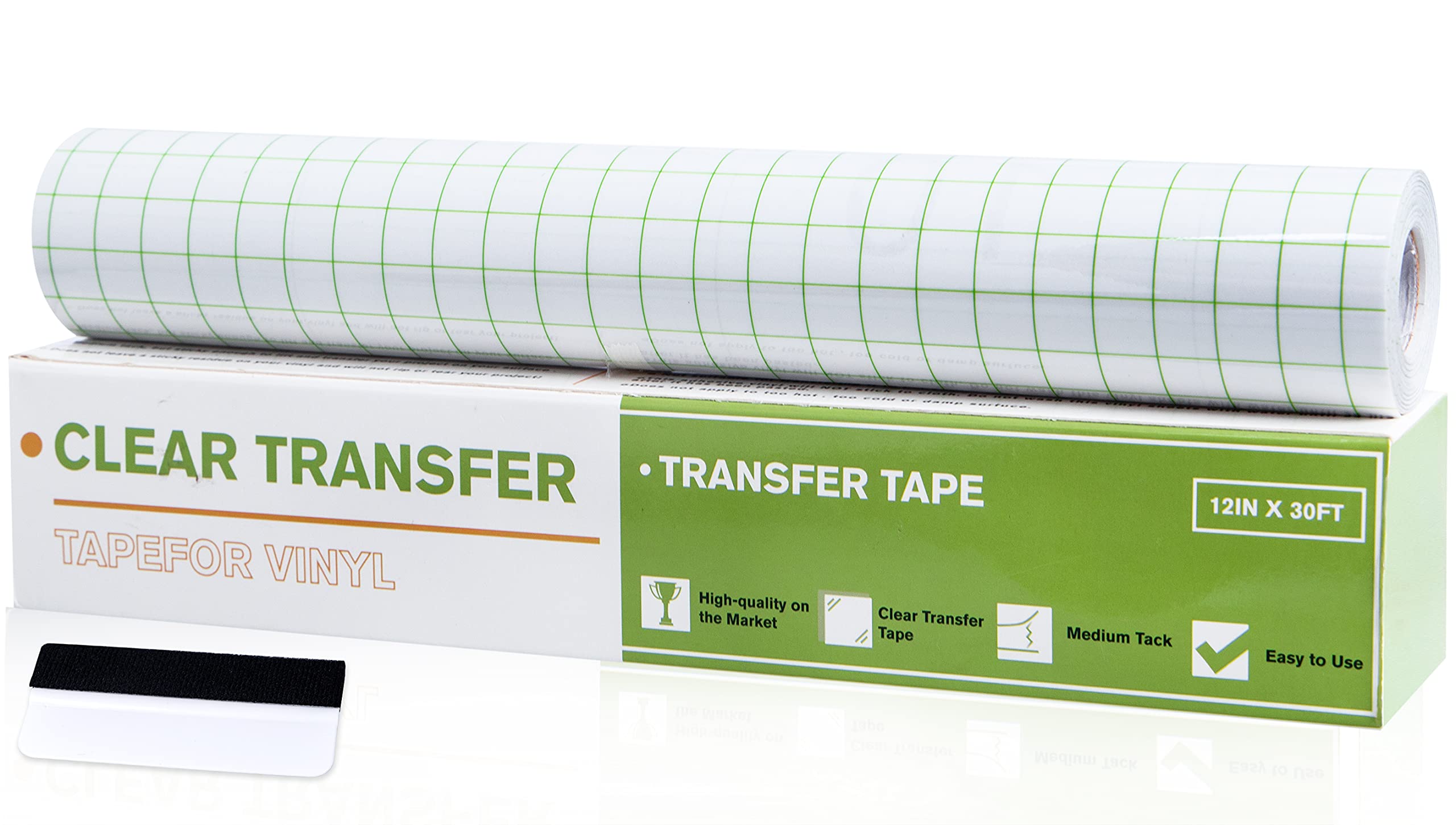 Buy Transfer Tape for Vinyl with Squeegee, 12IN x 30FT, Long Roll Self ...