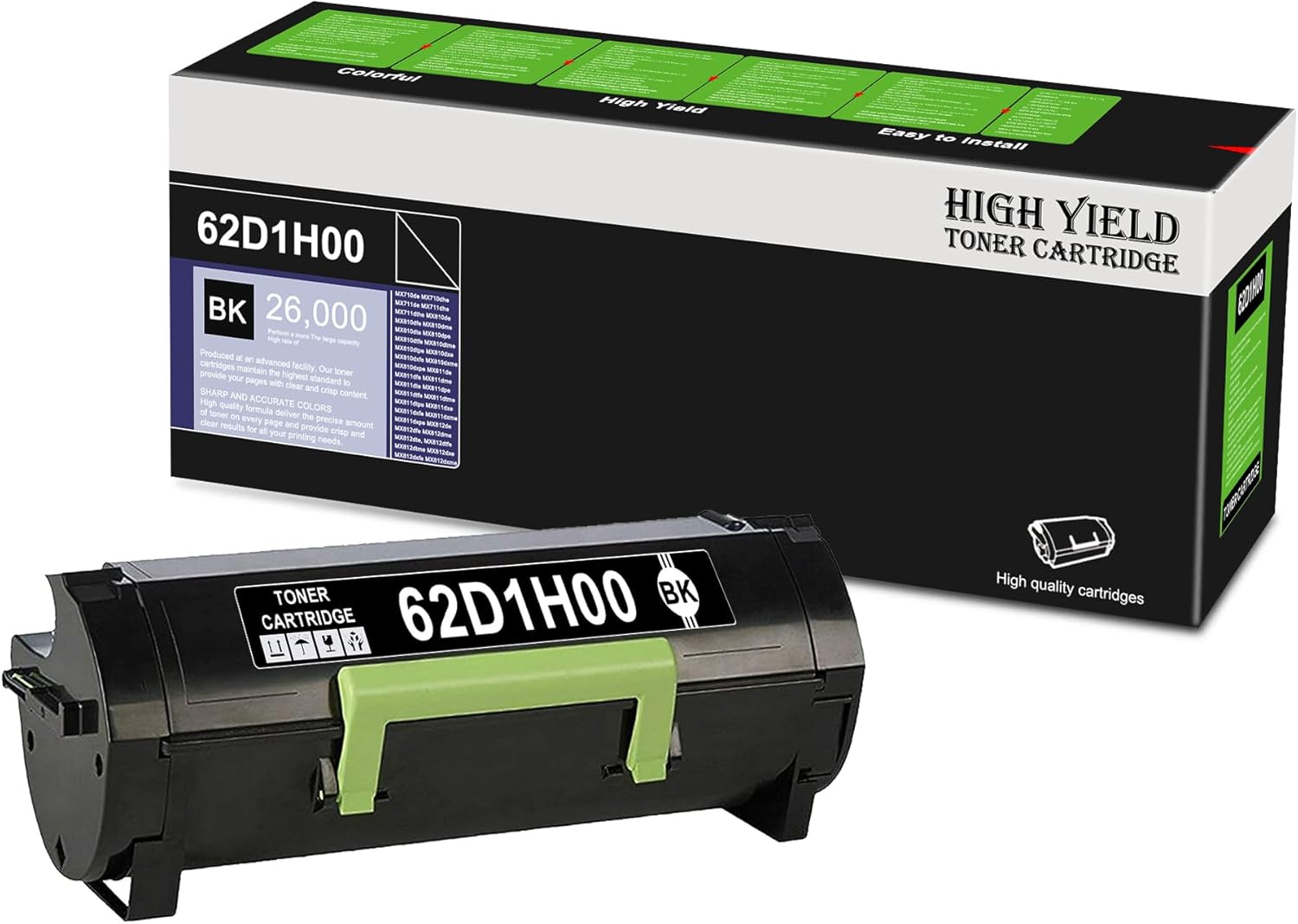 Amazon.com: SLIKIA MX710 62D1H00 (621H) Black Toner Cartridge ...