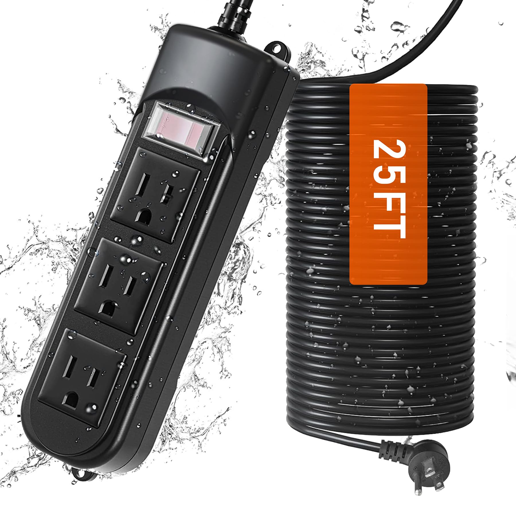 Amazon.com: Outdoor Power Strip Weatherproof, 25FT Heavy Duty Outdoor ...