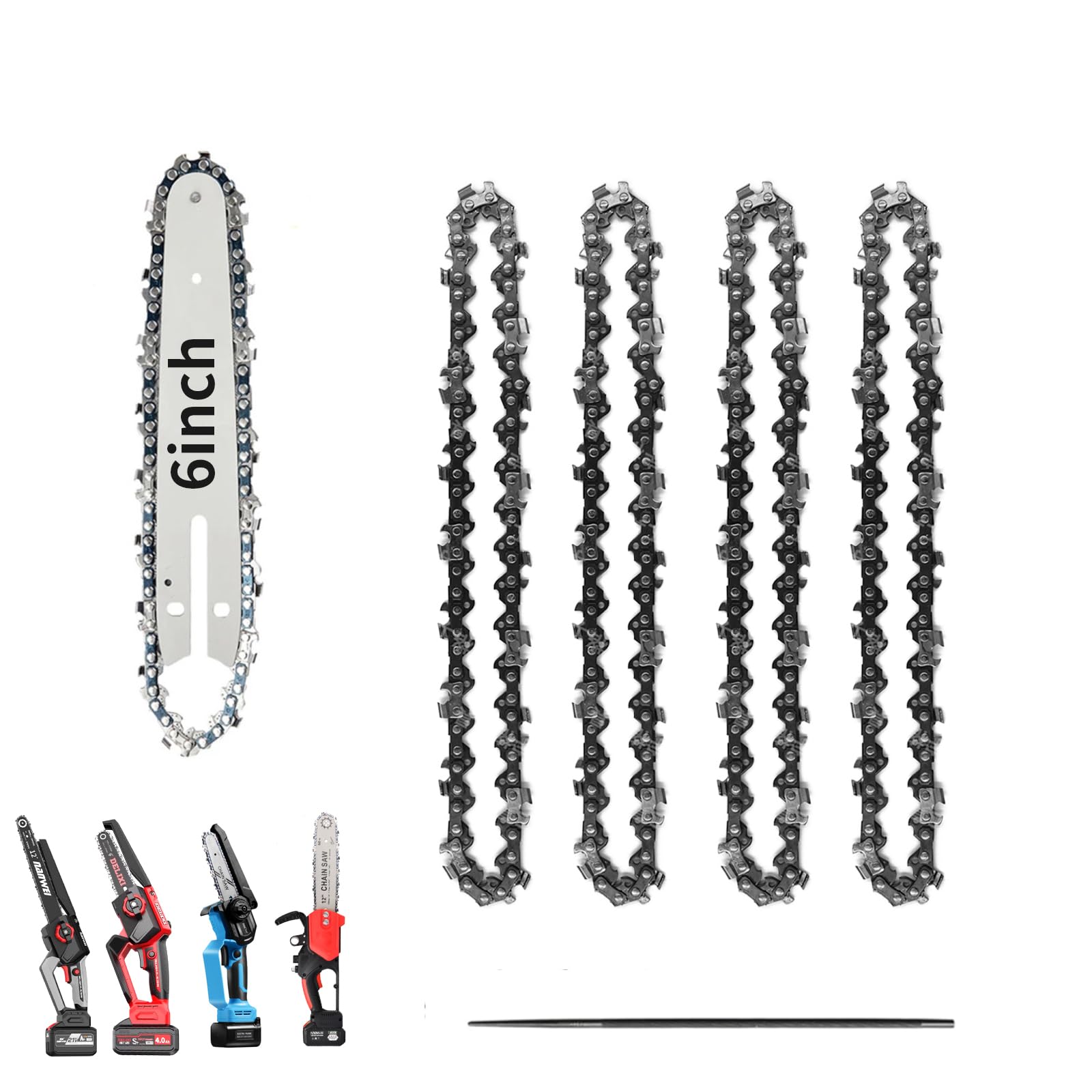 Amazon.com: 6 Inch Chainsaw Chain and Guide Bar, Replacement Chain Saw ...
