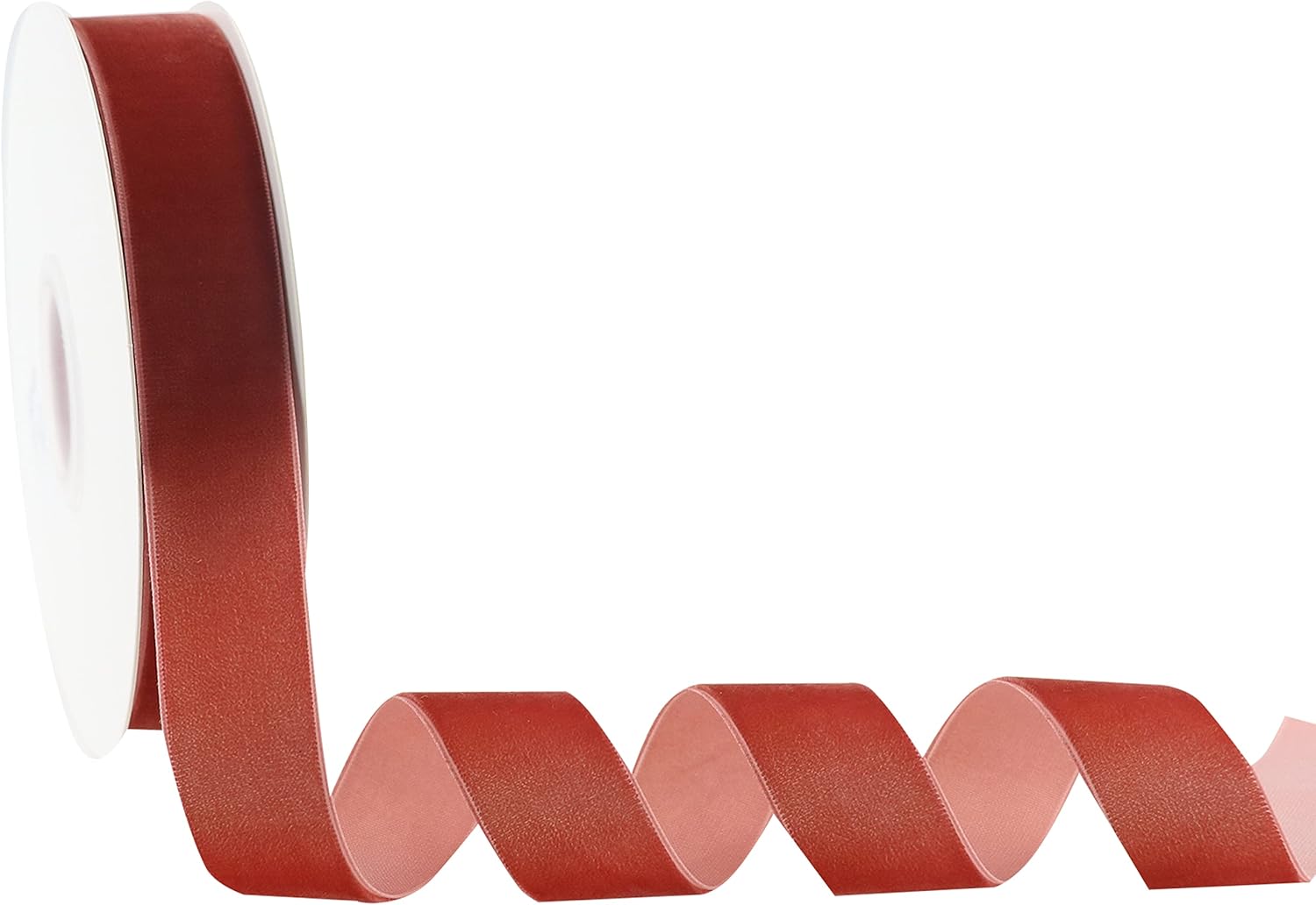 Amazon.com: DINDOSAL Rust Red Velvet Ribbon 1 Inch Single Face Velvet ...