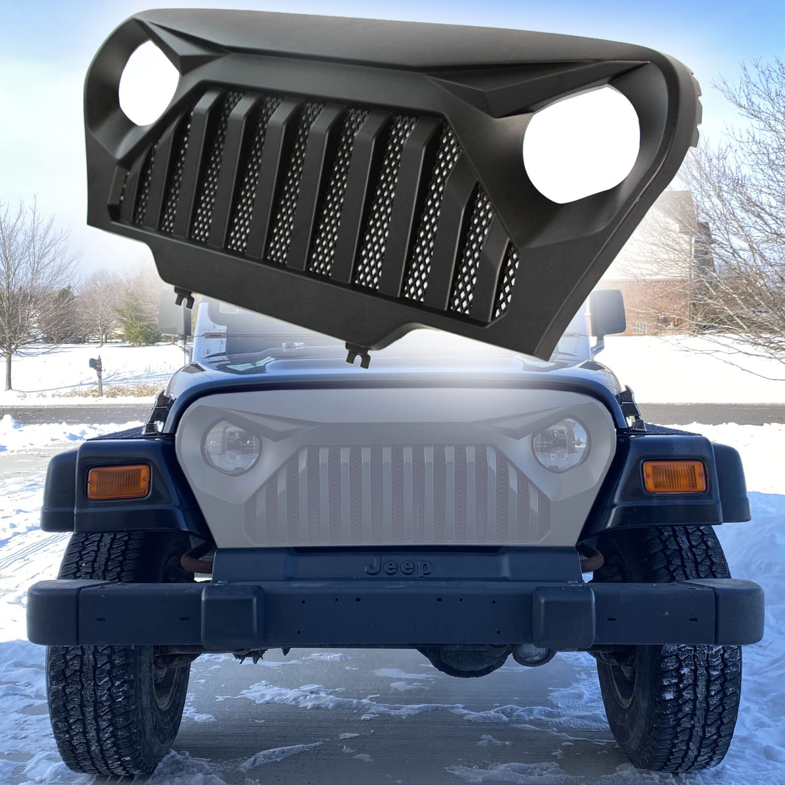 TJ Wrangler Front Grille Grill for 1997-2006 Wrangler TJ LJ Vader Mesh ...