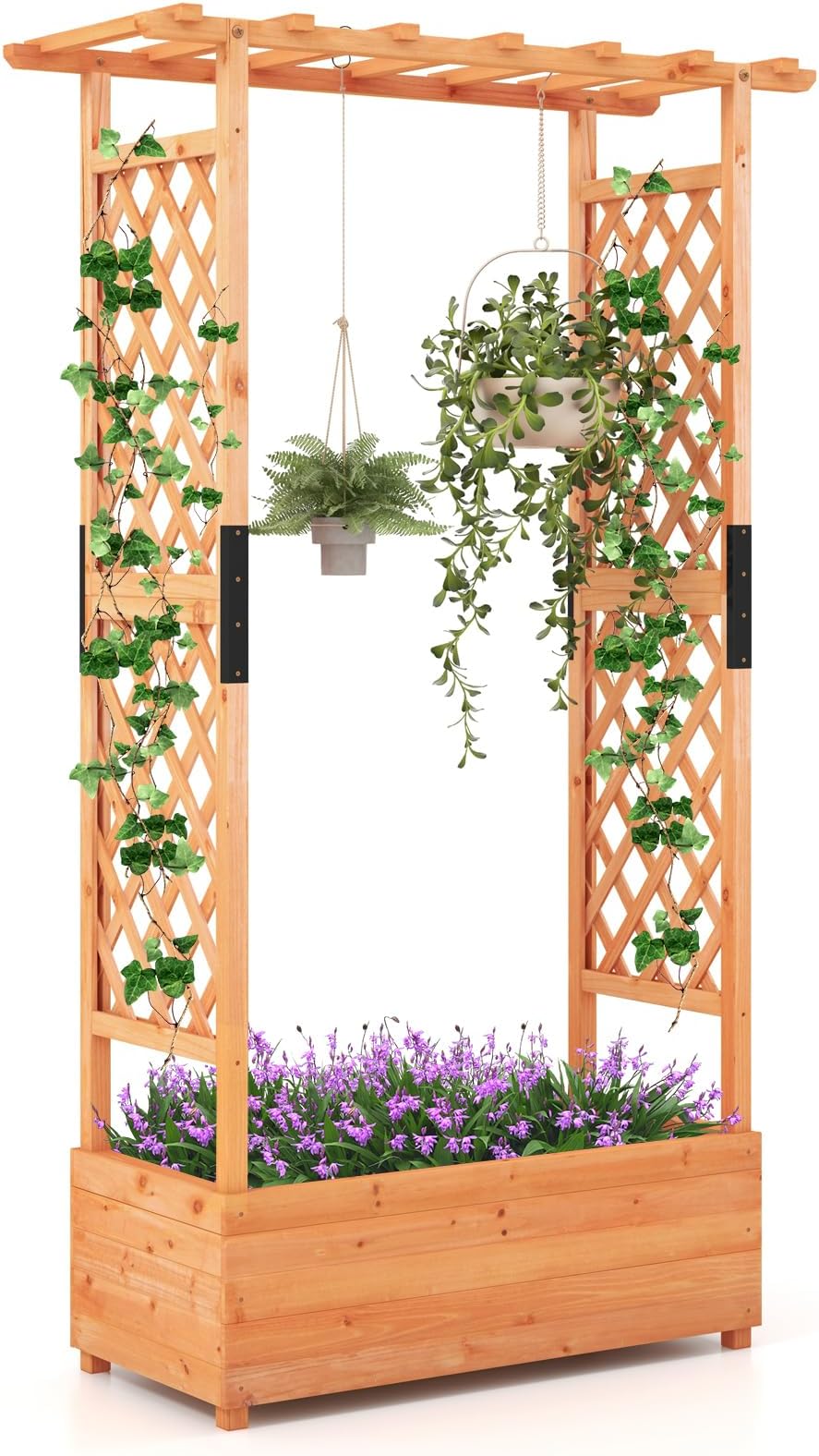 Amazon.com : S AFSTAR 45-Inch Raised Garden Bed with Arch Trellis ...