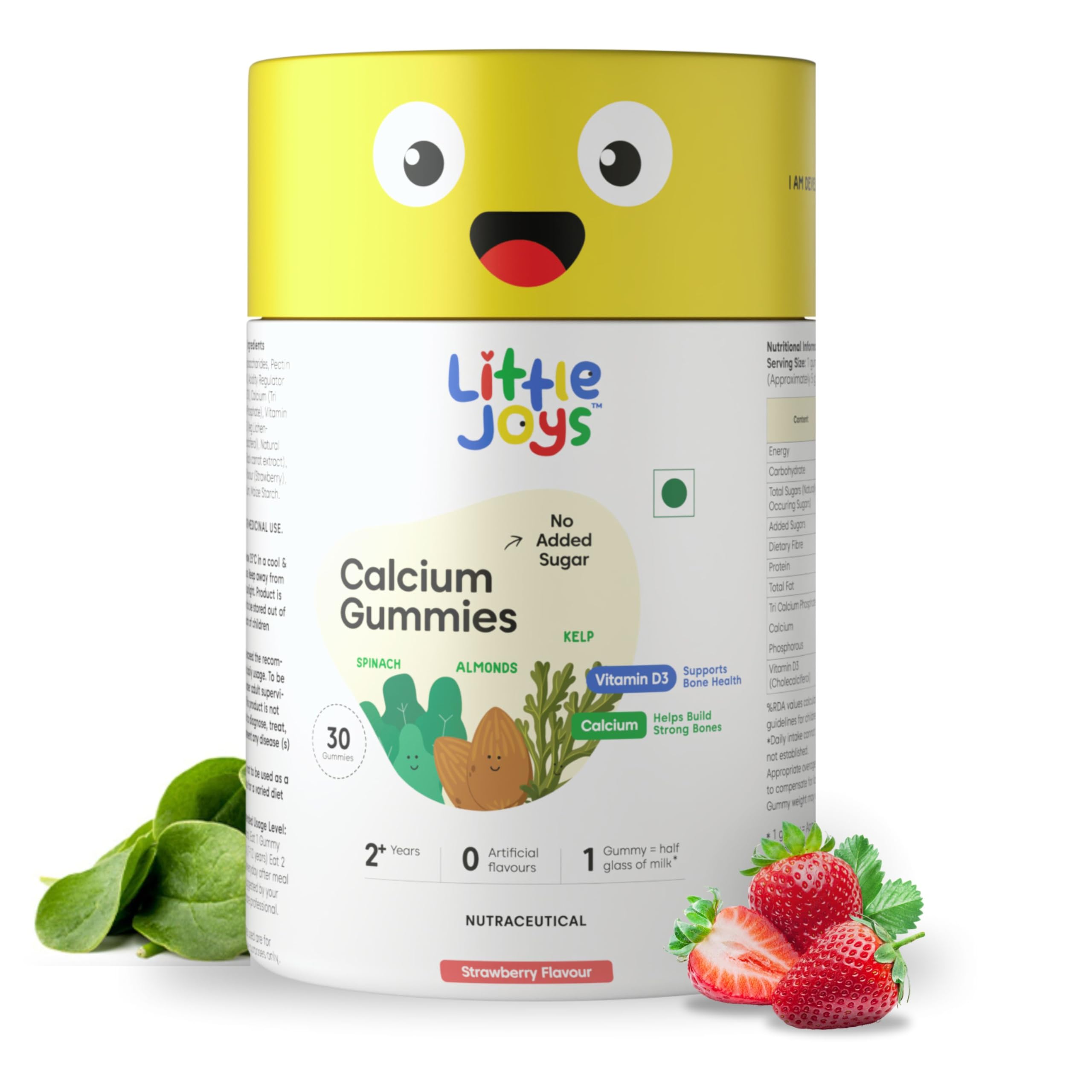 Little Joys Calcium Gummies for Kids (2+ years) With No Sugar Added ...