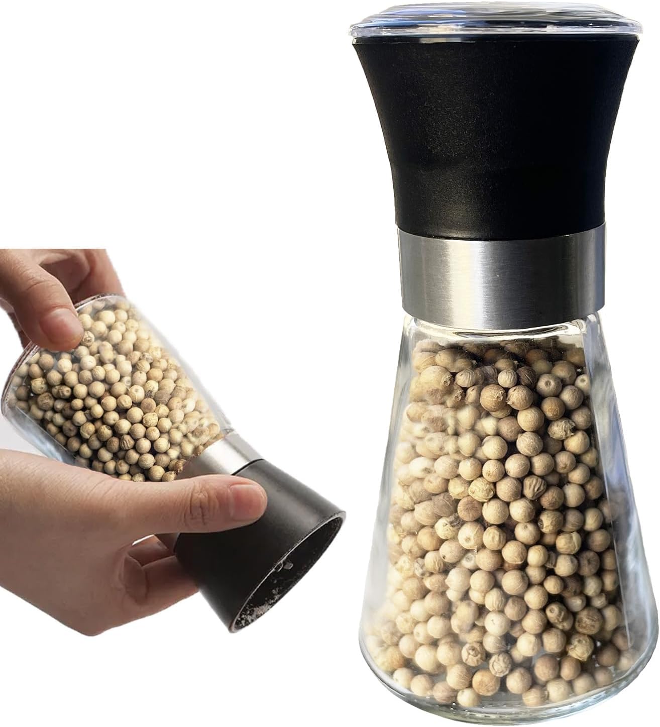Amazon.com: Pepper Grinder Set with 1.8oz/51g (White Pepper Grinder Set ...