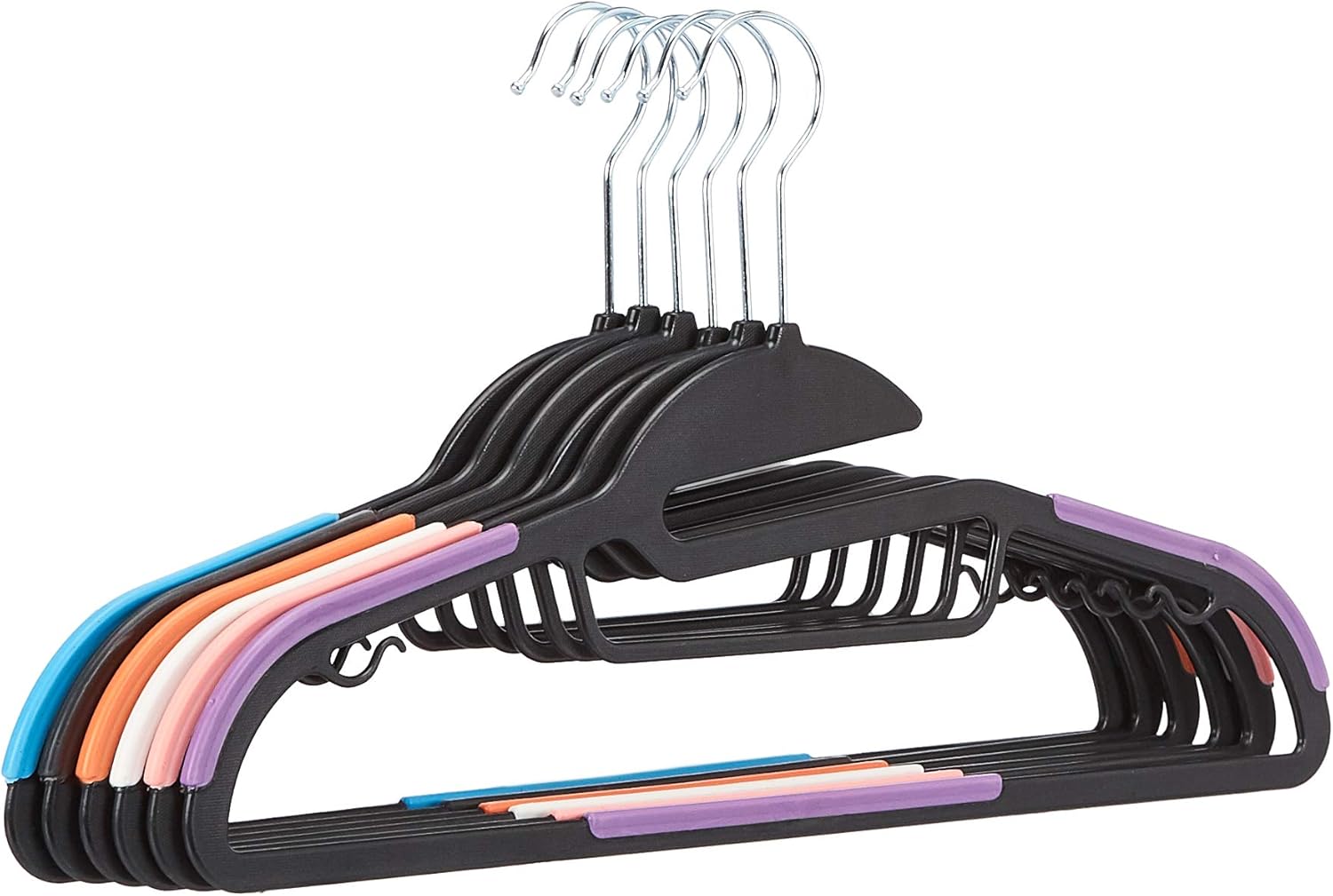 Amazon.com: AmazonBasics Space Saving Non-Slip Plastic Hangers with 10 ...