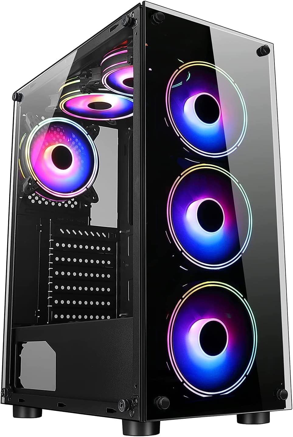 Amazon.com: CiT Mirage Black Mid-Tower PC Gaming Case ATX with 2 x ...