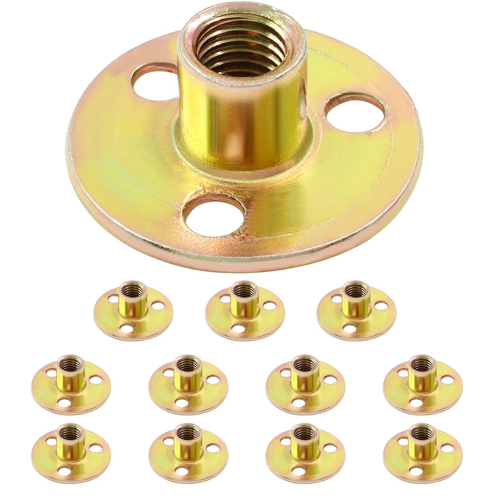 LifCratms T-Nuts 12pcs 3/8" 16 Carbon Steel Round Base T Nuts Screw in ...