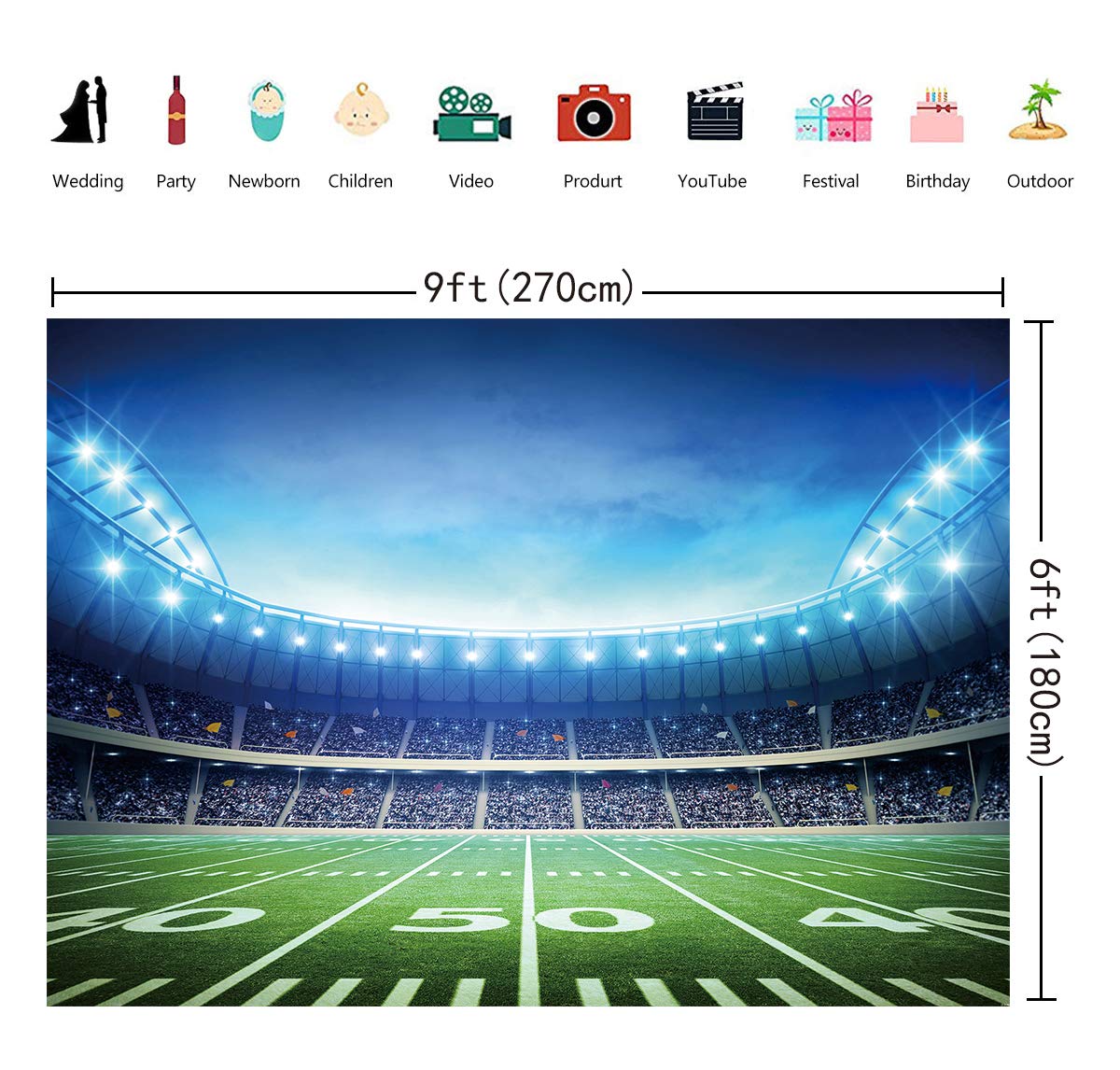 Football Field Photography Backdrop