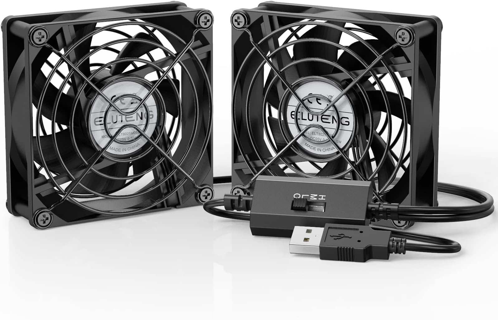 Kingke USB Cabinet 80mm Fan Quiet Cooling Fan Systems With 0-60 ...
