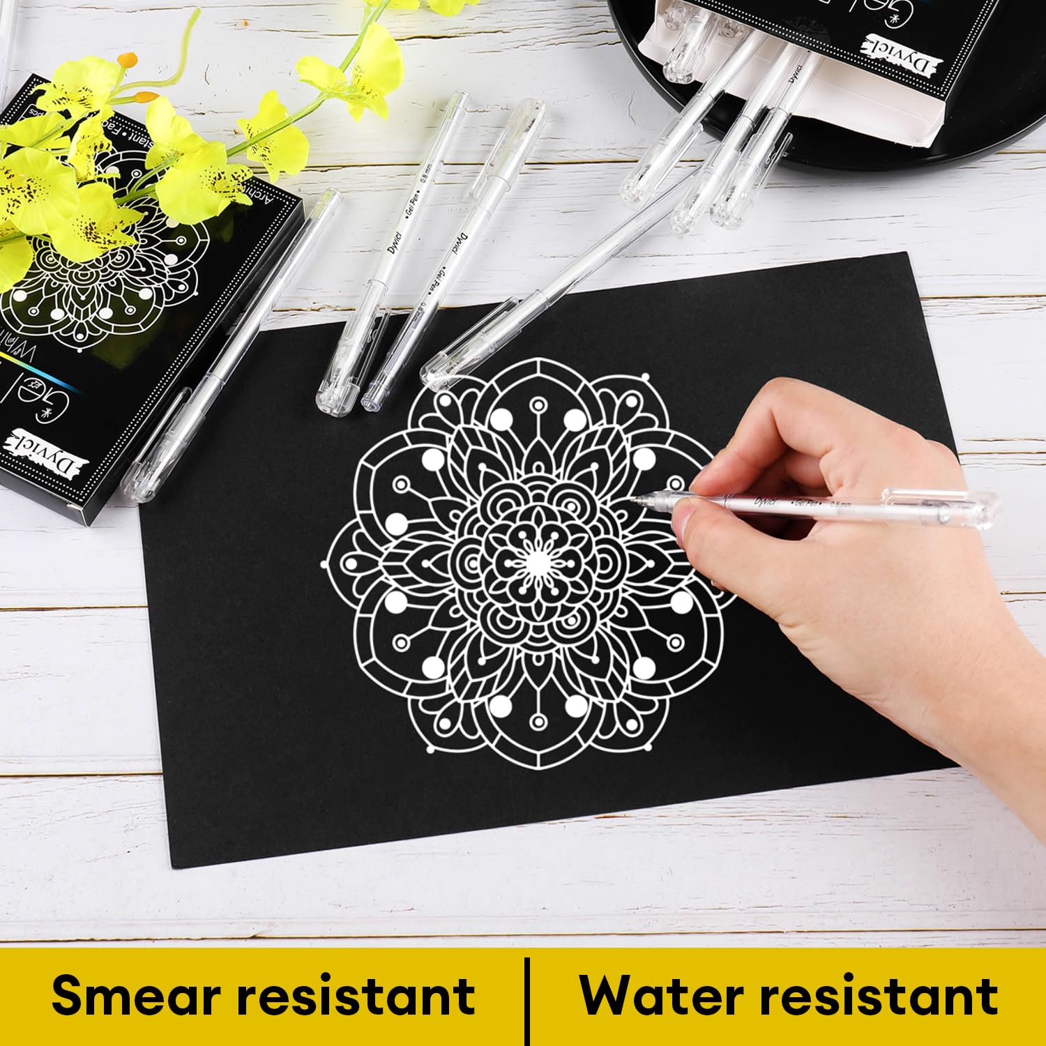 Snapklik.com : White Gel Pens, 0.8 Mm Fine Point Pens Gel Ink Pens For ...
