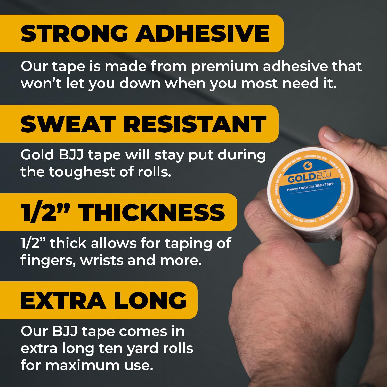 Snapklik.com : Gold BJJ Jiu Jitsu Tape - Strong Athletic Finger Tape, 1 ...
