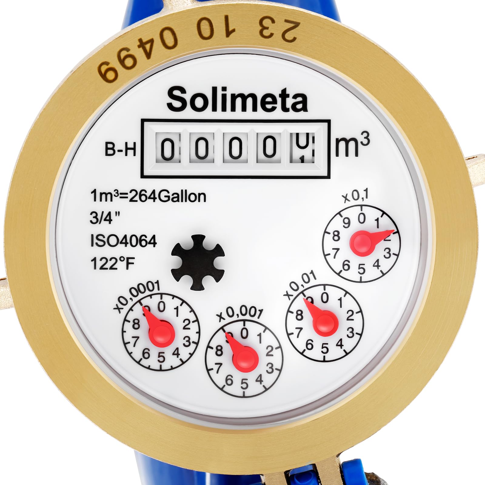3/4 Inch NPT Water Meter Solimeta Water Meter | 3/4" NPT, Cubic Meter ...