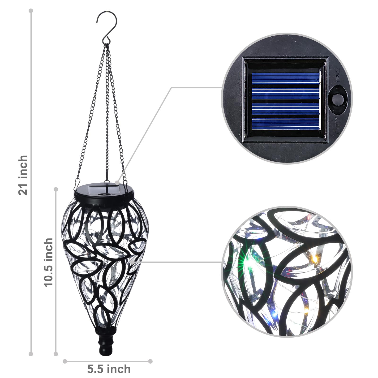 Snapklik.com : Outdoor Plastic Solar Hanging Lantern, 15 Multi Color ...