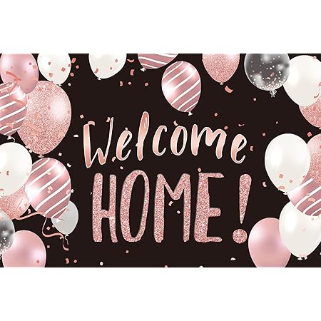 Amazon.com : Welcome Back Backdrop Banner Home Decorations Black Gold ...