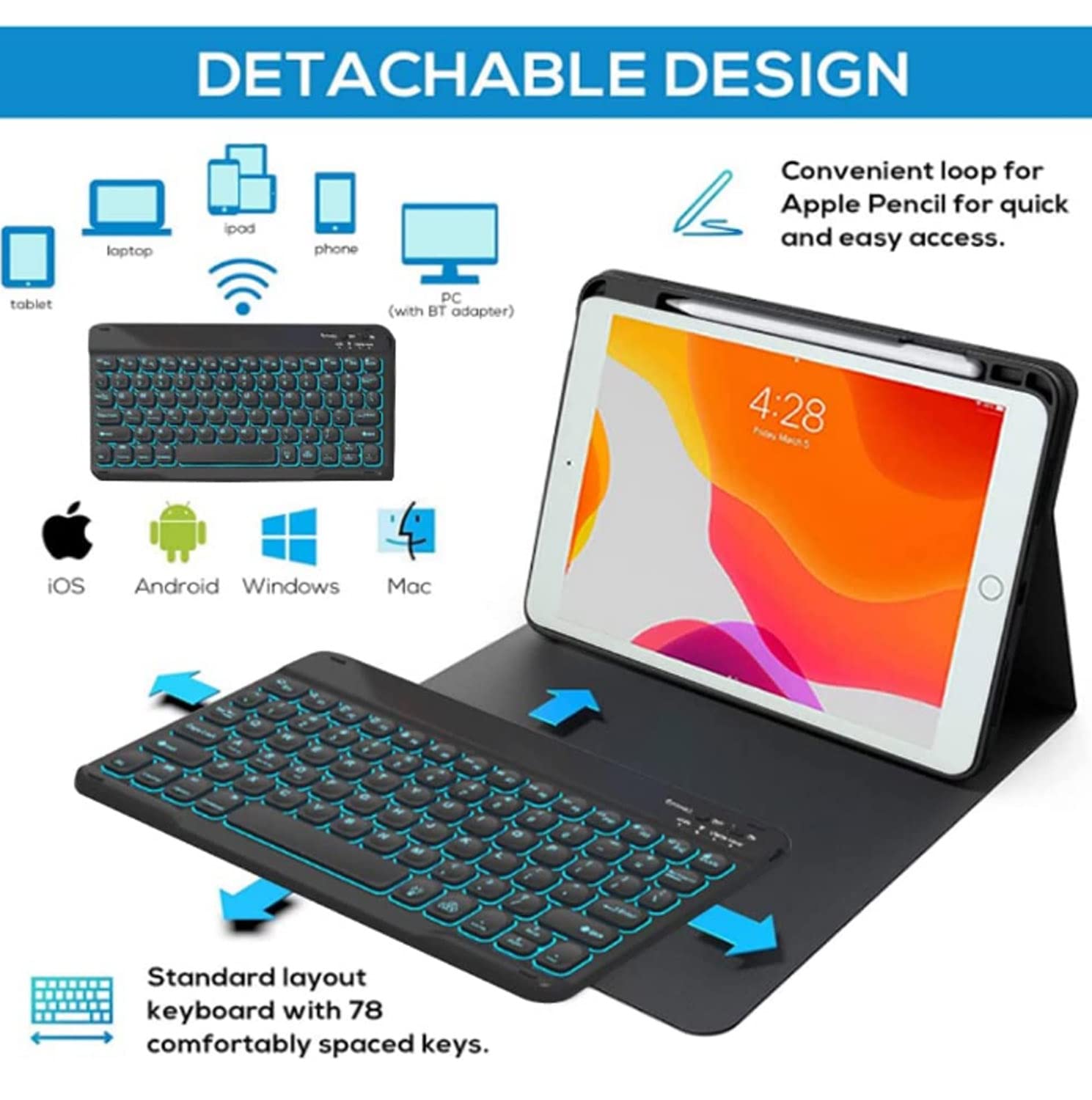 Snapklik.com : QYiiD Backlit Keyboard Case For iPad Pro 12.9 2nd ...