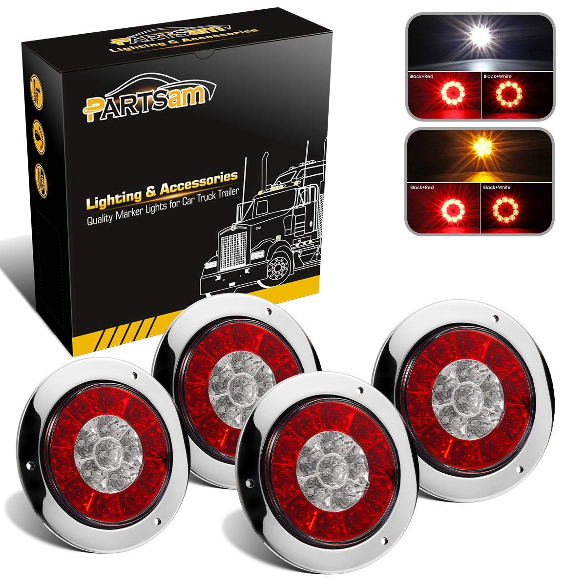 Amazon.com: Partsam 4Pcs 6" Oval LED Stop Tail Turn Lights with ...