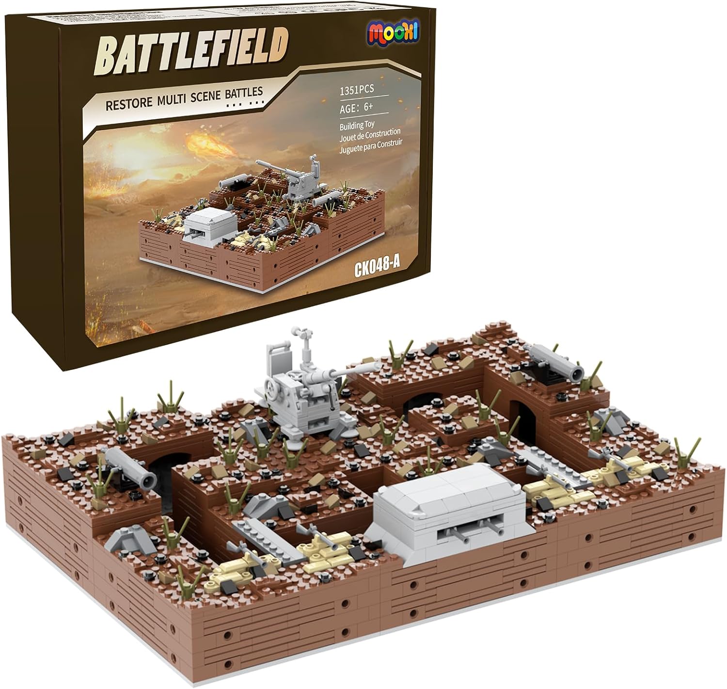 Amazon.com: MOOXI WW2 Military Forts Trench Bases Building Blocks Set ...