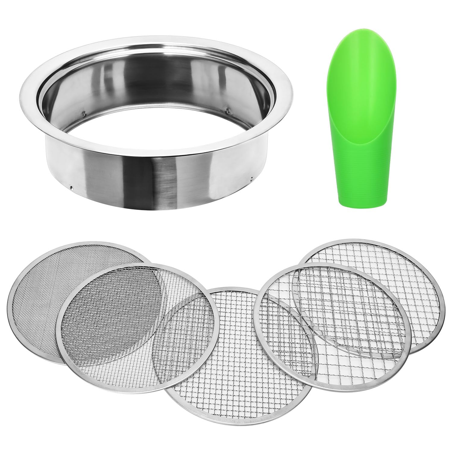Amazon.com : Soil Sieve Set Garden Soil Sifter Stainless Steel Mesh ...