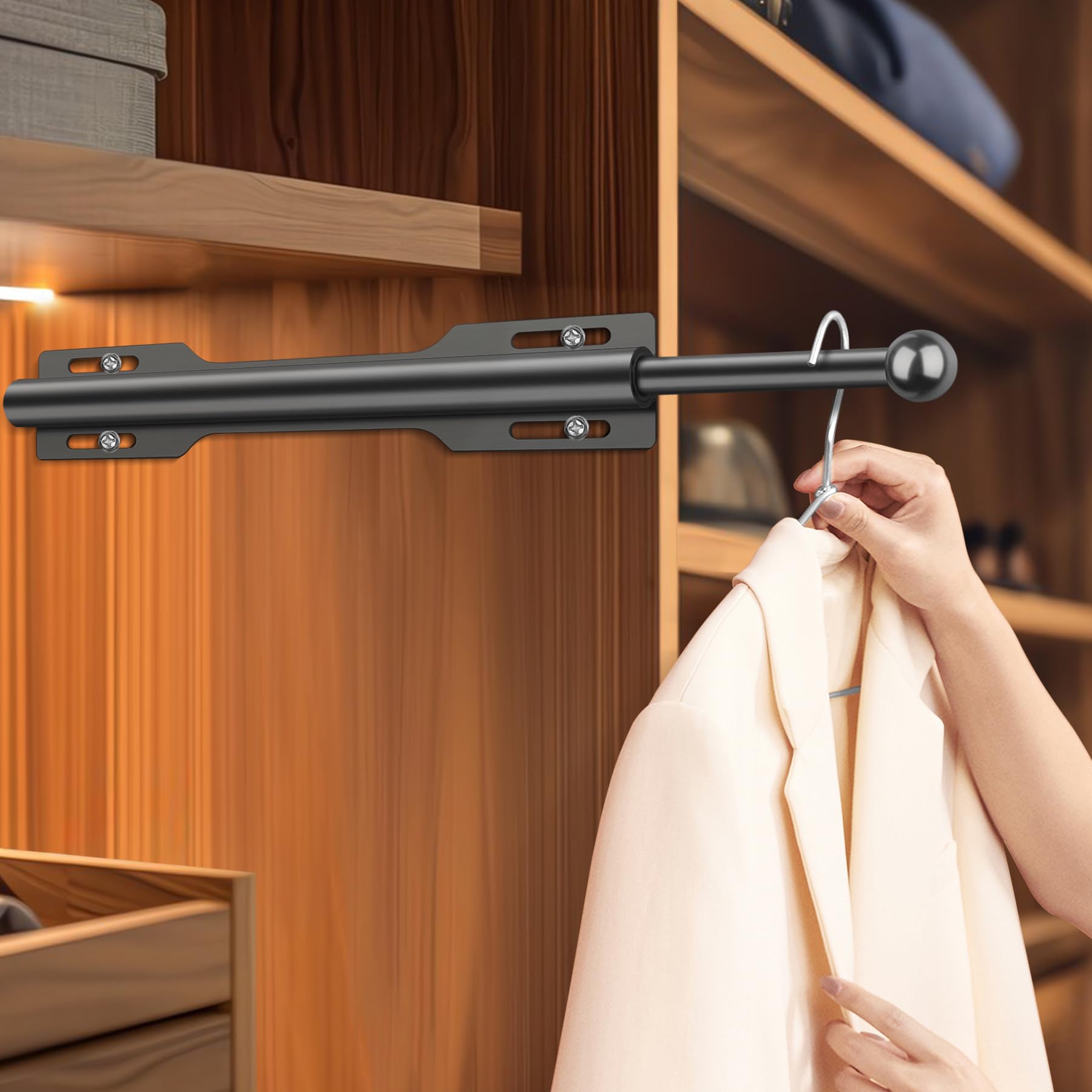 Snapklik.com : FIRJOY Valet Rod For Closet Pull Out