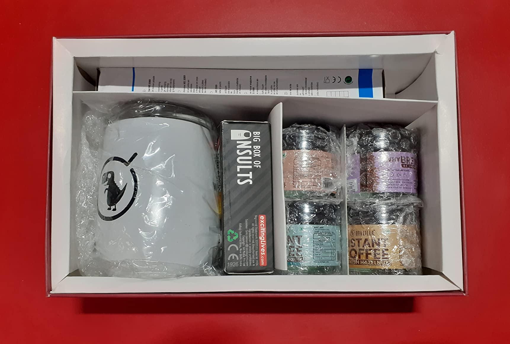 Bevzilla Premium Gift box of 4 Flavoured Coffee Powder Jars (25 gms ...