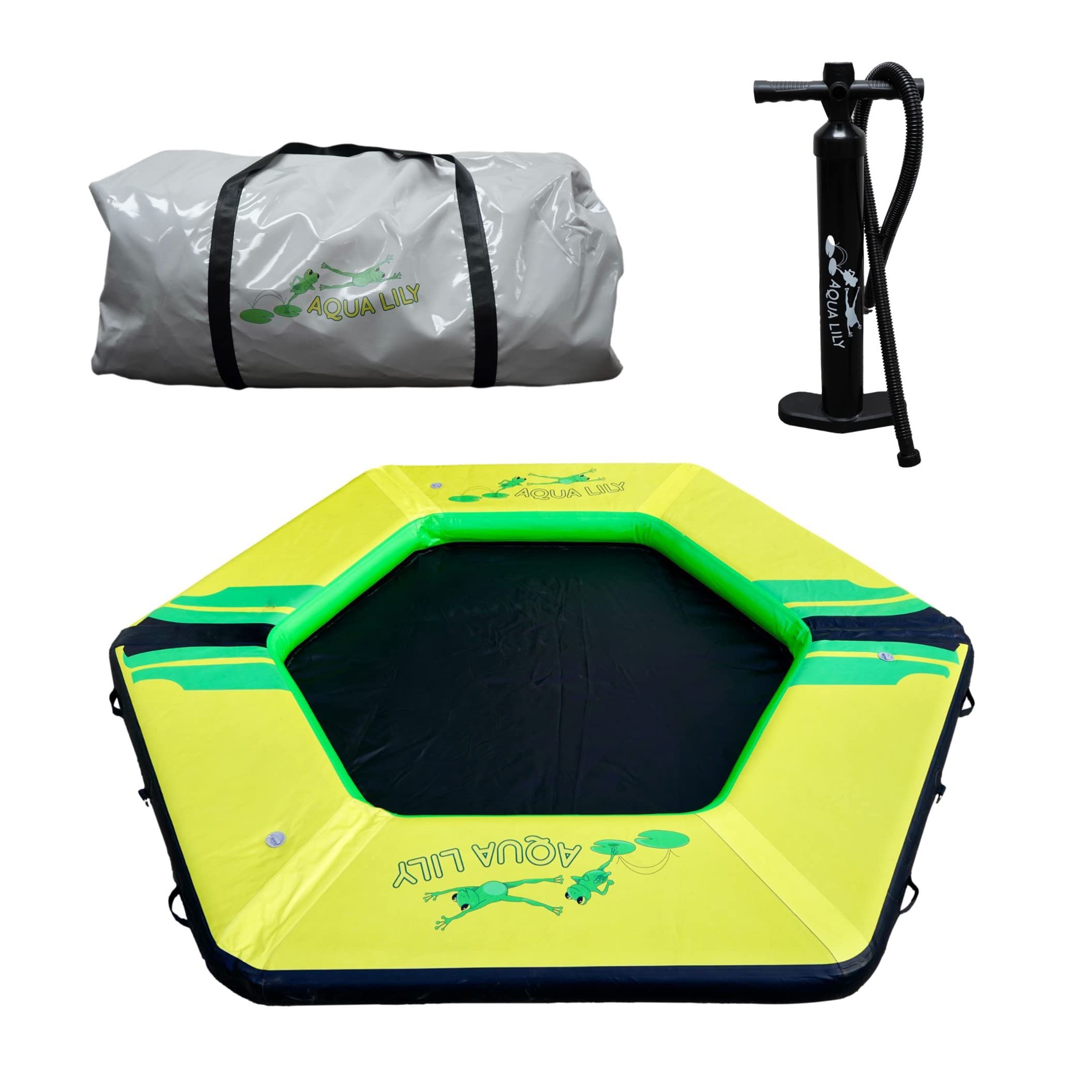 Amazon.com: Aqua Lily Pad Inflatable Floating Dock (12’ x 10’ Hexagon ...