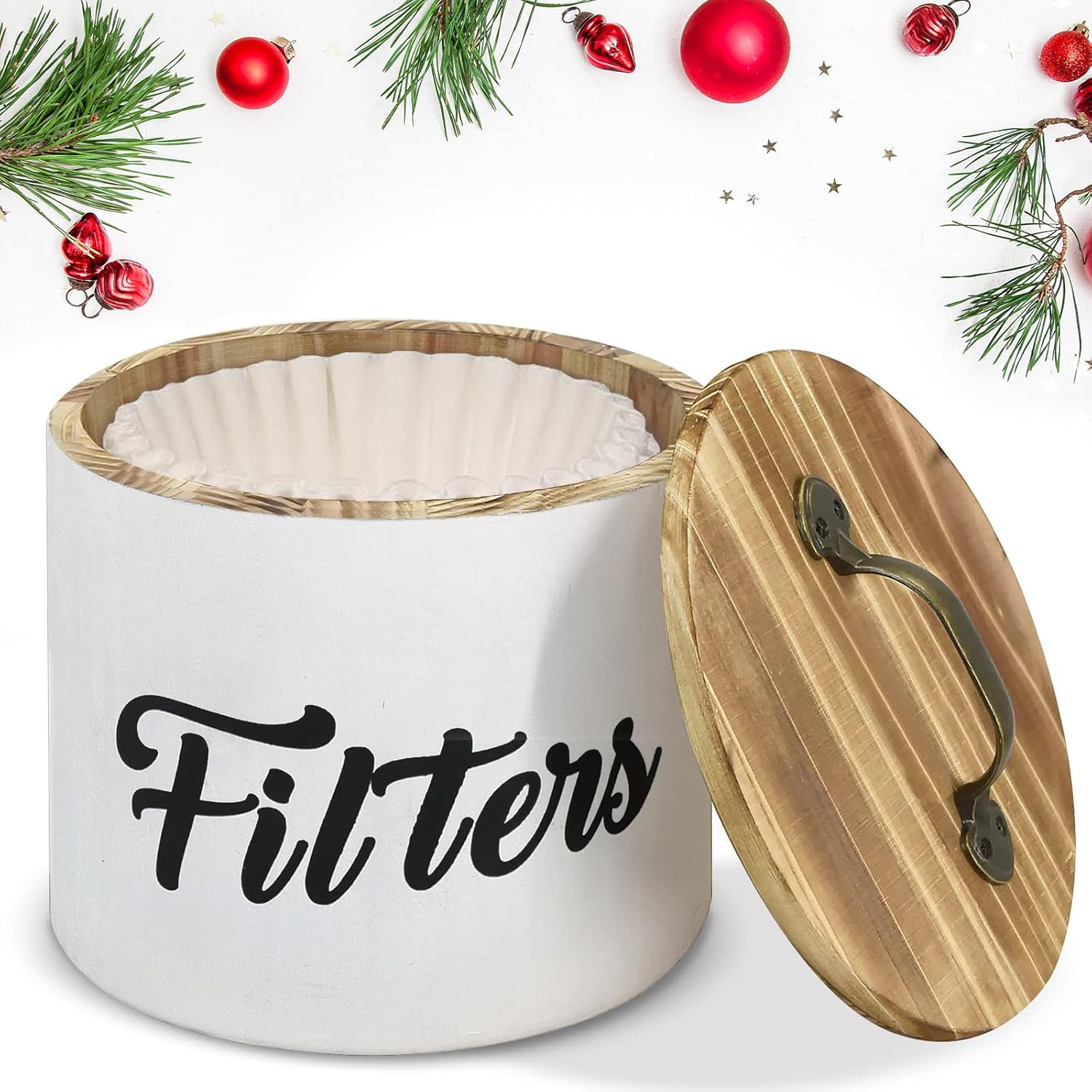 Amazon.com: ANRXNCY Coffee Filter Holder, Farmhouse White Filter ...